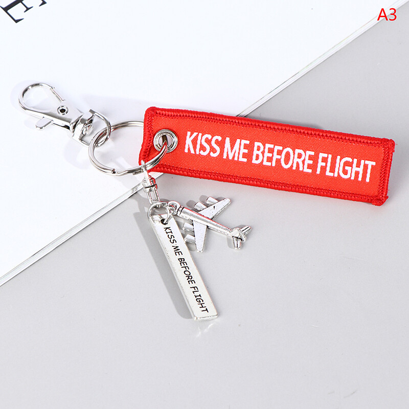 Flight Keychain Set kiss before flight crew drive safe Aircraft metal ...