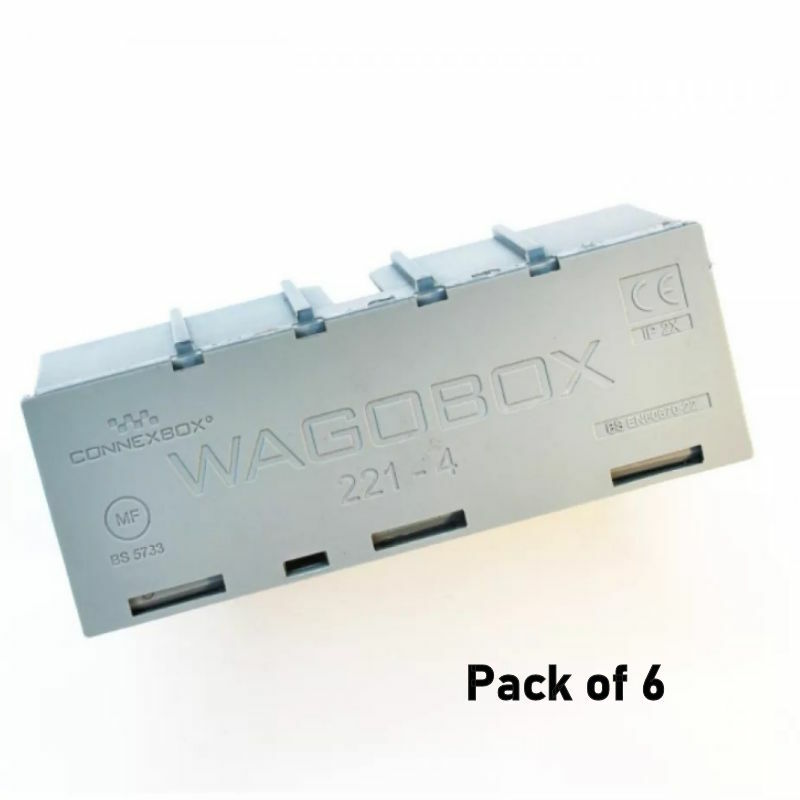WAGOBOX 221-4 Enclosure Multipurpose Electrical Junction Box Pack of 6 ...