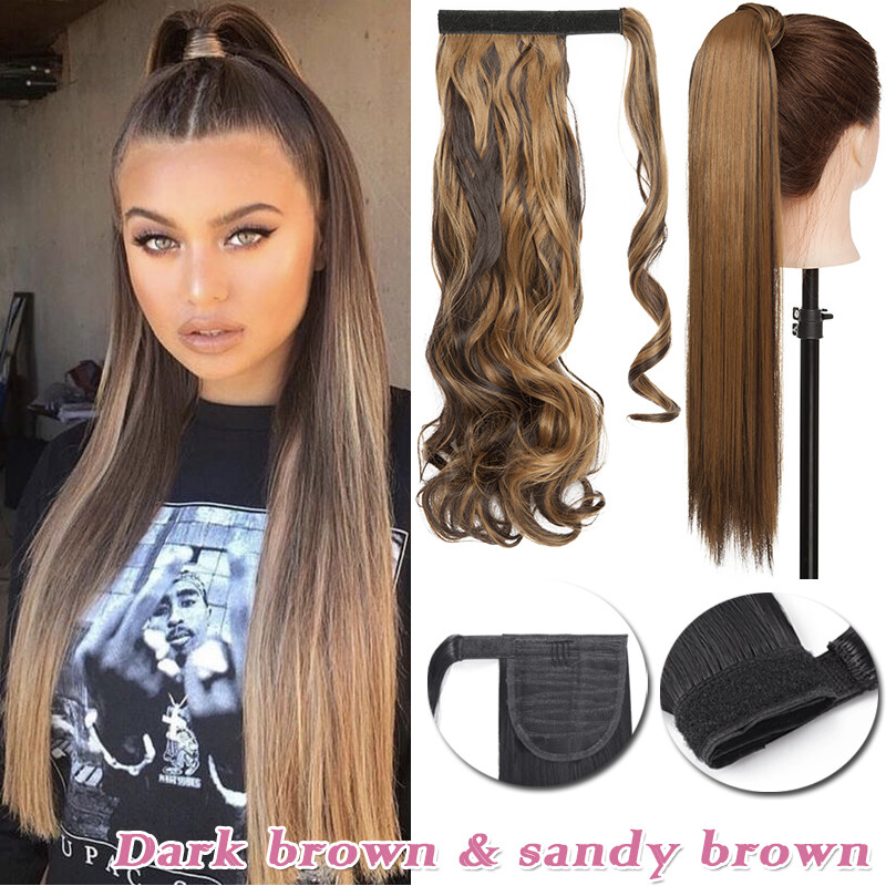 UK Real Thick Hair Wrap on Ponytail Clip In Pony Tail as human ...