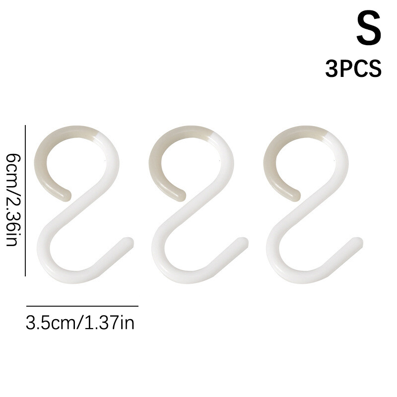3/6pcs S Shaped Hook Hang Heavy Duty S Hooks Kitchen Bathroom Office ...