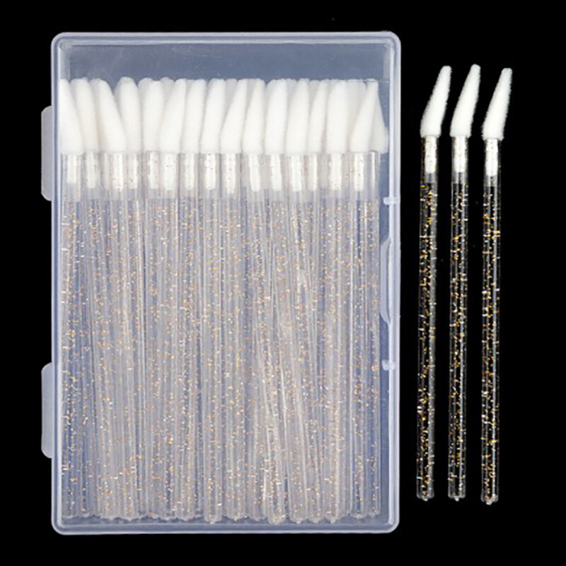 50Pcs Disposable Lip Brush Eyelash Brushes Crystal Lashes Micro Brushes ...