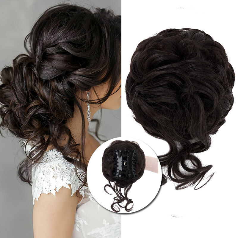 Jaw Claw Clip on Large Messy Bun Scrunchie Hair Piece False Updo Hair Extensions | eBay