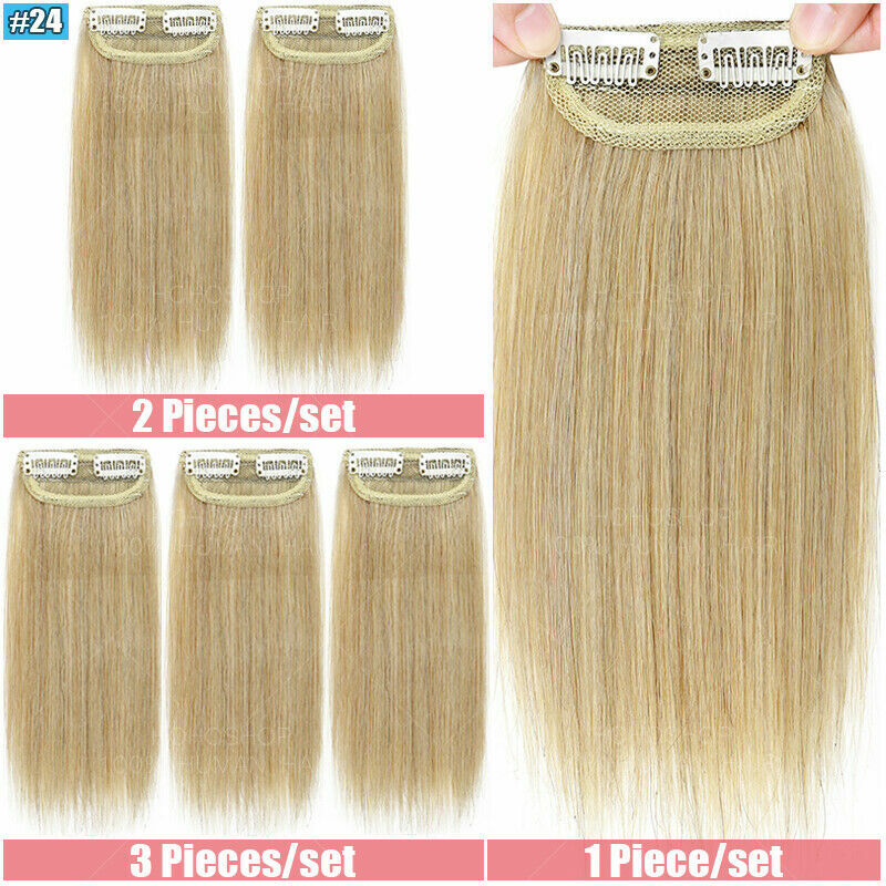 Clip In Short Hairpiece 100% Real Human RemI Hair Topper Thick Pad ...