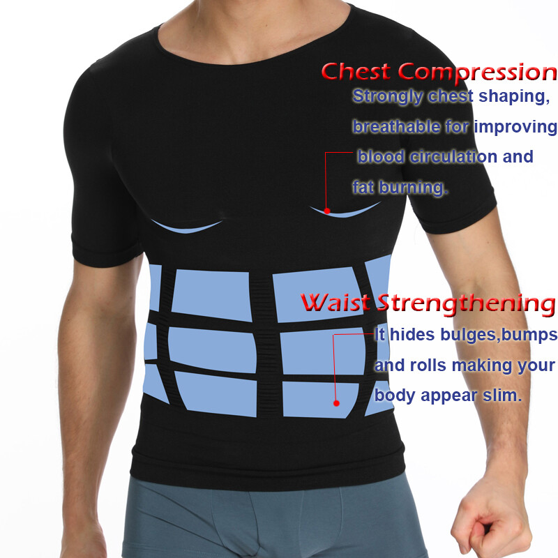Men's Body Shaper Slimming Tummy Vest Chest Compression Shirt Tank Top ...