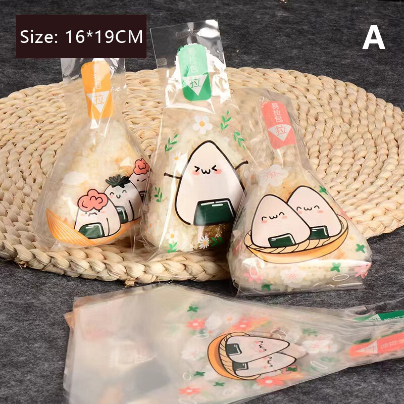 50pcs Japenese Triangle Rice Ball Disposable Packaging Bag Sushi Bag ...