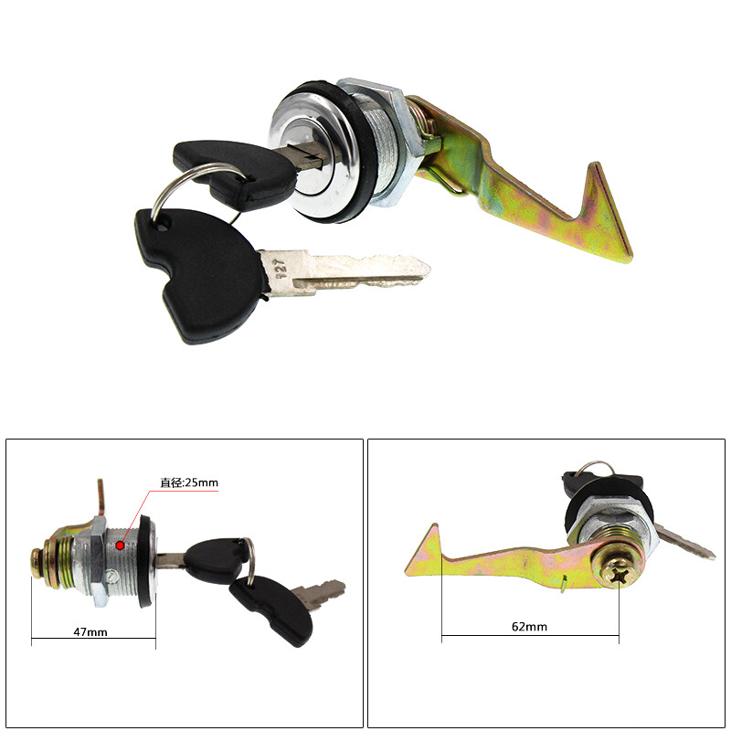 US Universal Motorcycle Scooter Moped Tail Box Trunk Luggage Lock w/ 2 ...