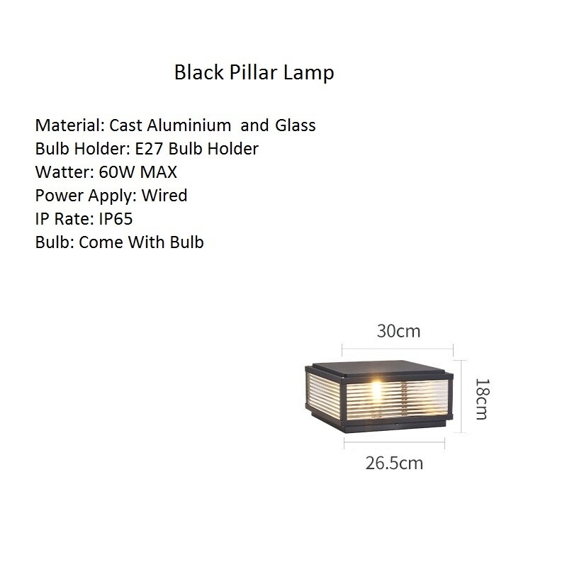 Garden Gate Pillar Light Home Pillar Lamp Yard Post Lights Outdoor Post ...