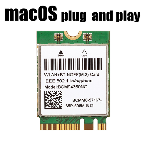 for macOS Catalina Hackintosh BCM94360NG NGFF M.2 2230 WiFi Card ...
