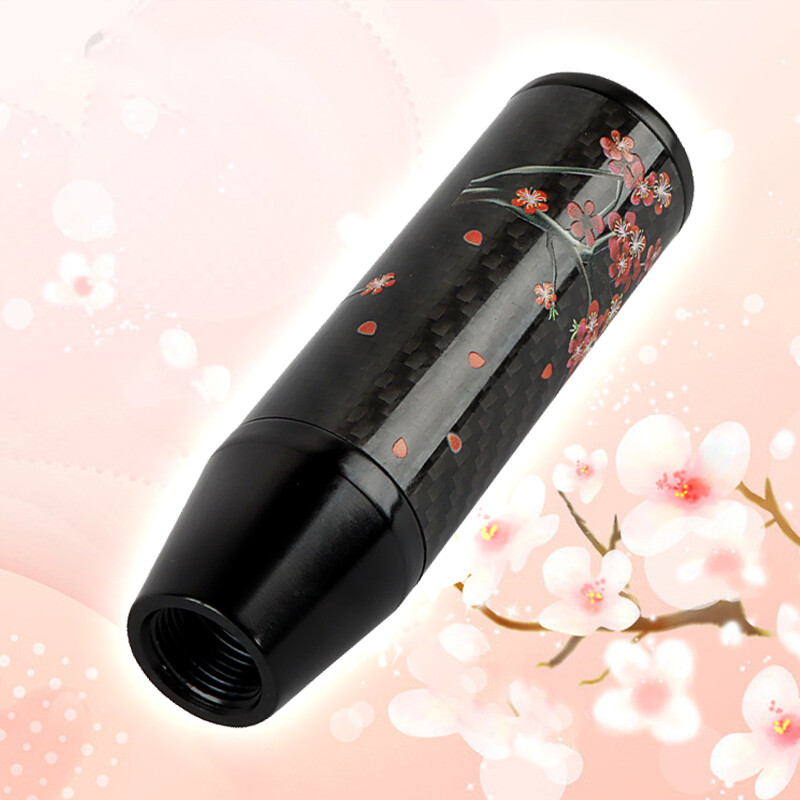 Stick Shift Knob | Jdm Sakura Flower Black Carbon Fiber Manual Gear