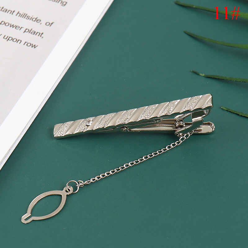 1pc New Men Silver Necktie Tie Clip Stainless Steel Plain Clasp Bars