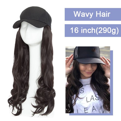 One Piece Baseball Hat with Synthetic Hair Wigs Straight Bob Baseball ...