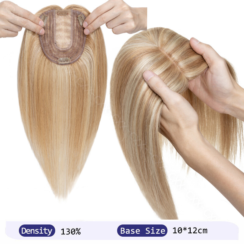 Damen 100% Echthaar Topper Toupee Extensions Clip In Hair Toupet ...