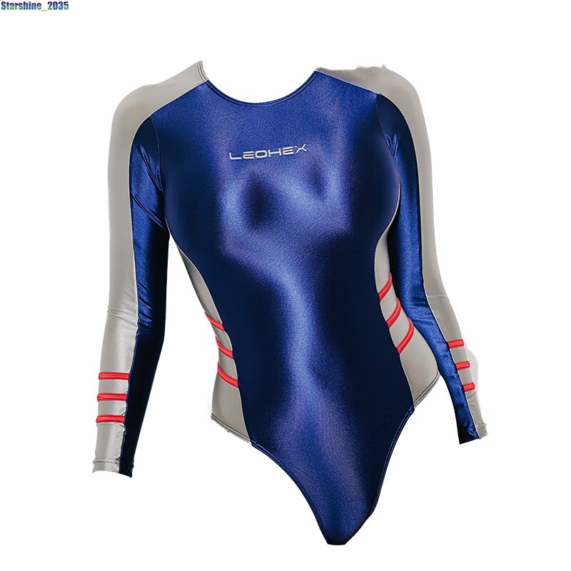 Leohex Womens Japan Swimsuit Leotard High Cut High Leg Long Sleeved