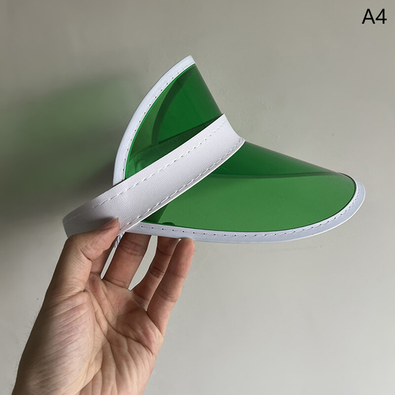 Summer Sun Hat Transparent Visor Clear Plastic PVC Anti-UV Sunscreen ...