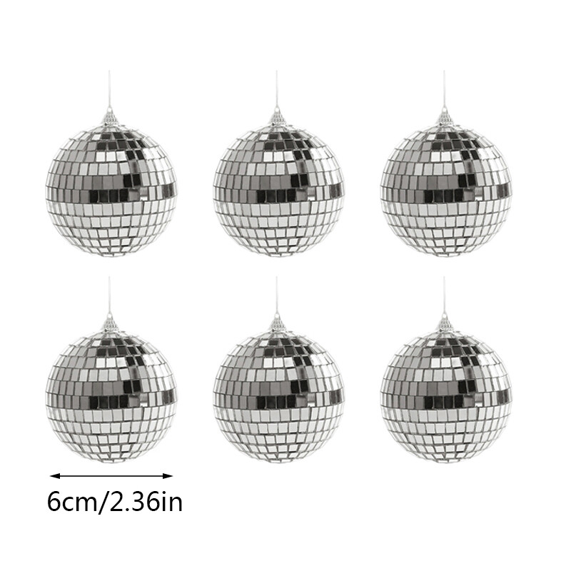 6PCS Small Mirror Ball Baubles Xmas Tree Decor Ornament Home Party ...