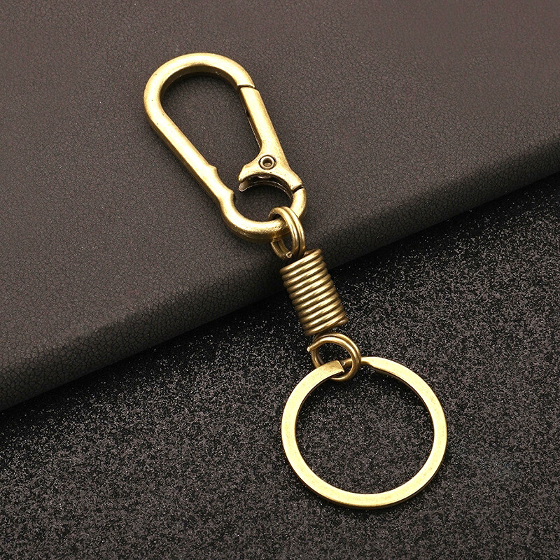 Metal Spring Keychain PU Waist Hanging Buckle Car Carabiner Keyring Key ...