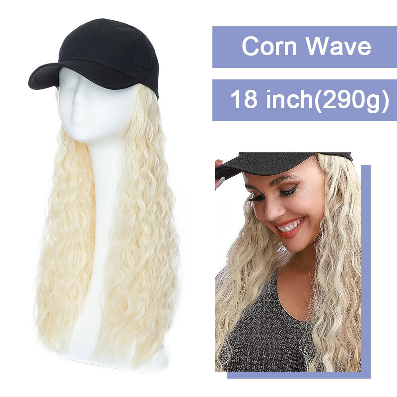 Cap with Hair Attached For Women Wig Hat with Hair Short Bob Style ...