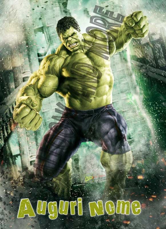 Cialda HULK Avengers Decorazione Torta Ostia o Zucchero - Palloni e ...