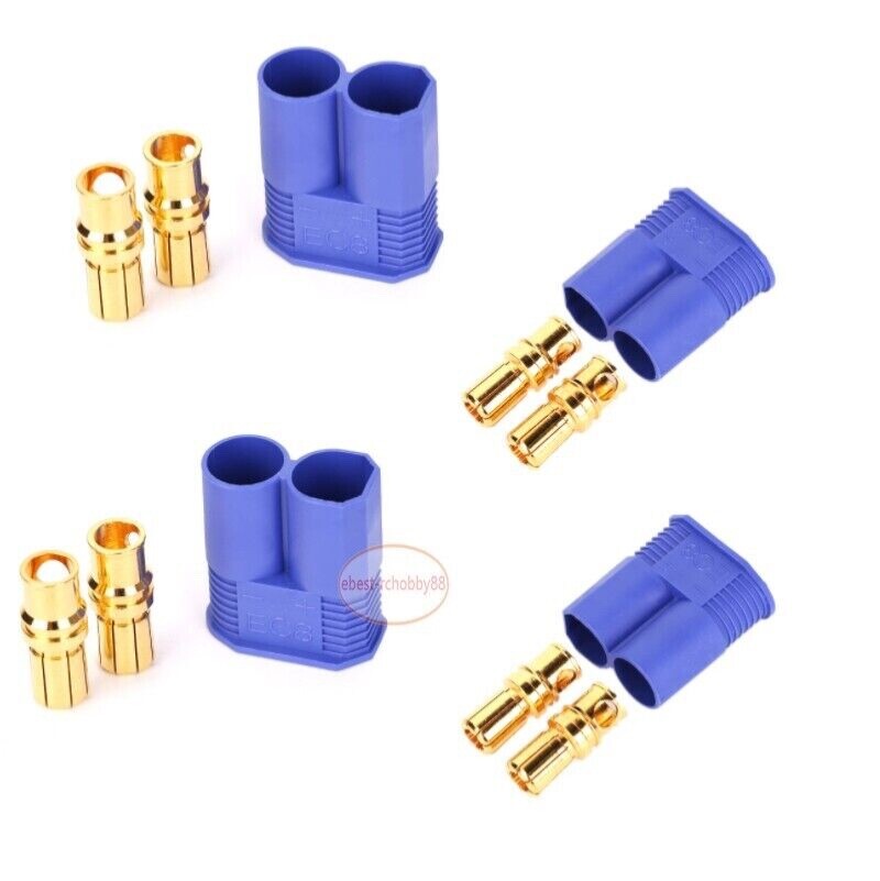 100 Pairs Bullet 8mm EC8 Connector plug Male Female for Drone Charge ...
