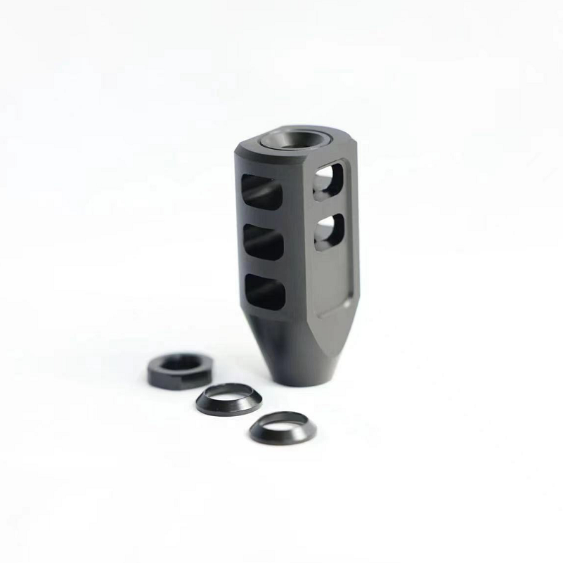 Black Aircraft Grade Aluminum Tanker Muzzle Brake 1/2x28",