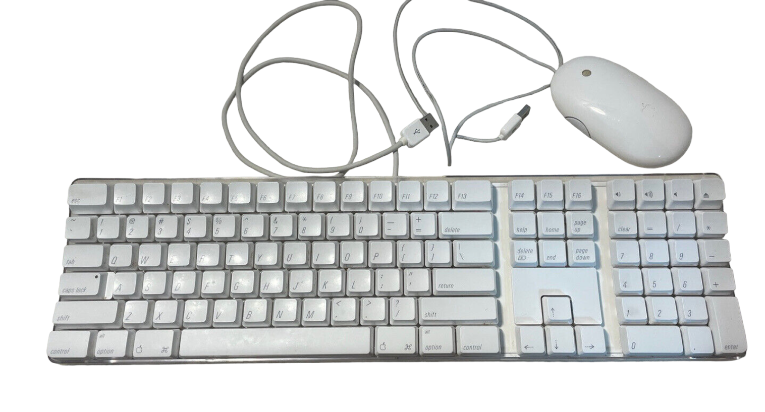Apple Mac White USB Wired Keyboard Mouse iMAC G3 G4 G5 eMAC A1048 A1152 ...