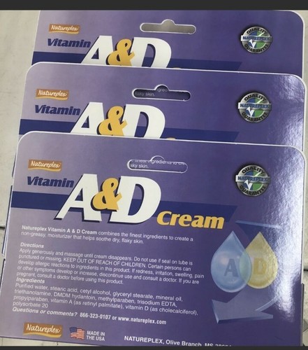 (3 Pack) Vitamin A&D Cream Ointment for Diaper Rash and Skin Irritatio ...