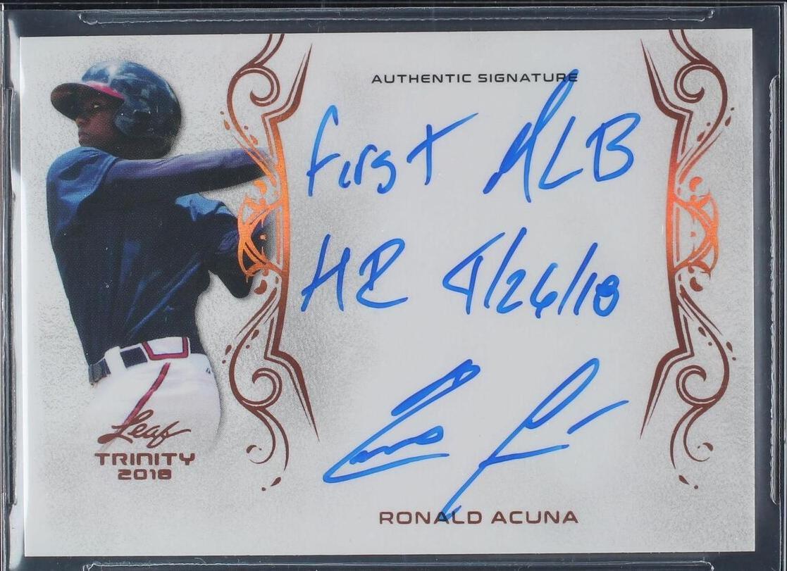 2018 Leaf Trinity - Signatures Ronald Acuña Jr. #A-RA1 (AU, RC) for ...