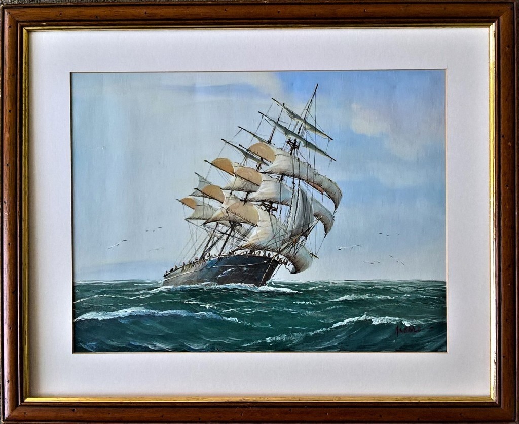 'John Ambrose' (1931-2010) Original Seascape Clipper Sailing Ship Oil ...
