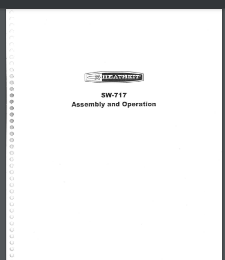 Heathkit Shortwave radio SW-717 Assembly Manual 68 pages comb bound gloss coverのeBay公認海外通販｜セカイモン