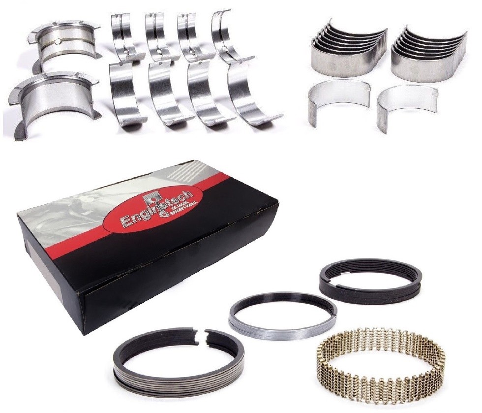 Main & Rod Bearings w/ Moly Piston Rings for 1976-1995