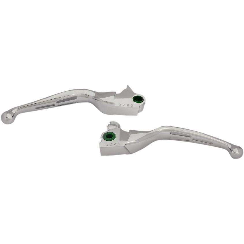 Drag Specialties - 0610-1980 - Slotted Wide Blade Lever Set, Chrome for ...
