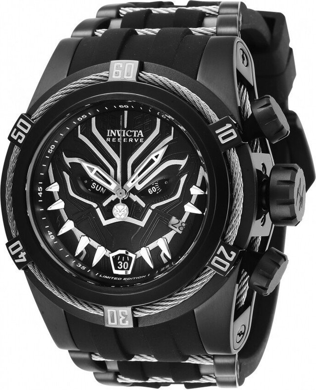 Invicta Marvel Limited Edition Black Panther Chronograph Black Dial Men ...