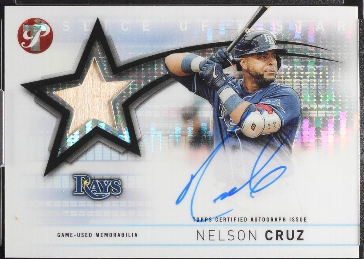 2022 Topps Pristine - Slice of the Star Autograph Relics Nelson Cruz # ...