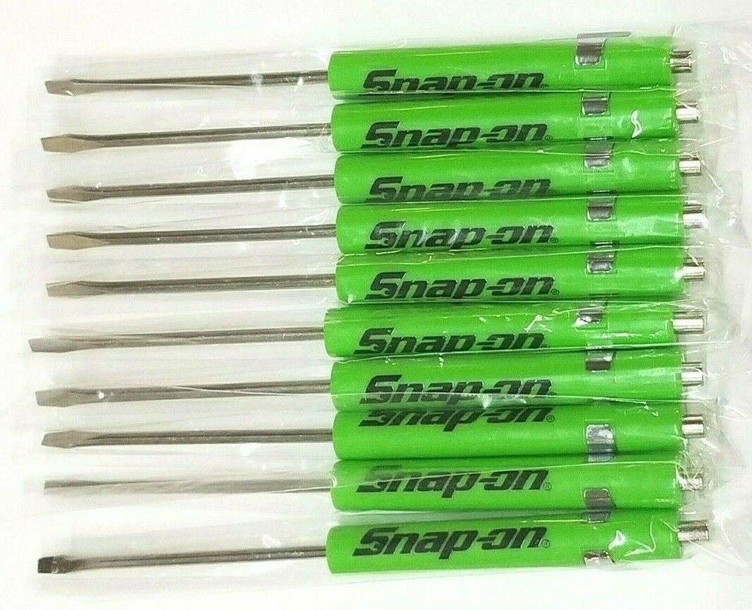 (10)ten Snap On Pocket Screwdriver, Flat Tip Screwdrivers, Magnetic ... (10)ten Snap On Pocket Screwdriver, Flat Tip Screwdrivers, Magnetic ...