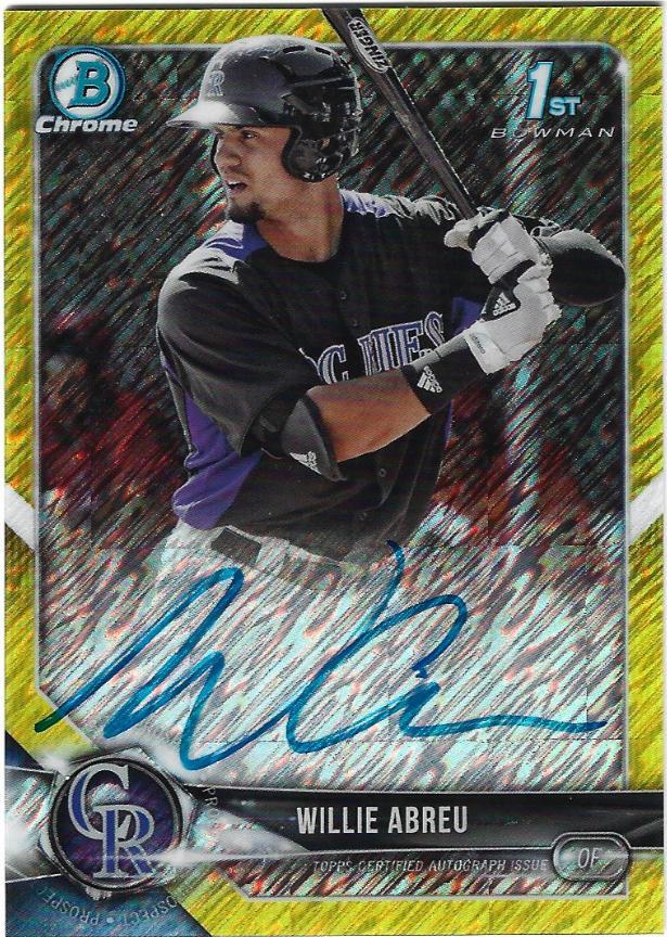 2018 Bowman Chrome - Prospect Autographs Willie Abreu #CPA-WA Yellow ...