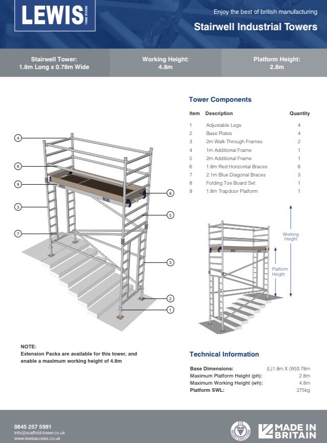 Lewis stair tower scaffold | in Carnoustie, Angus | Gumtree
