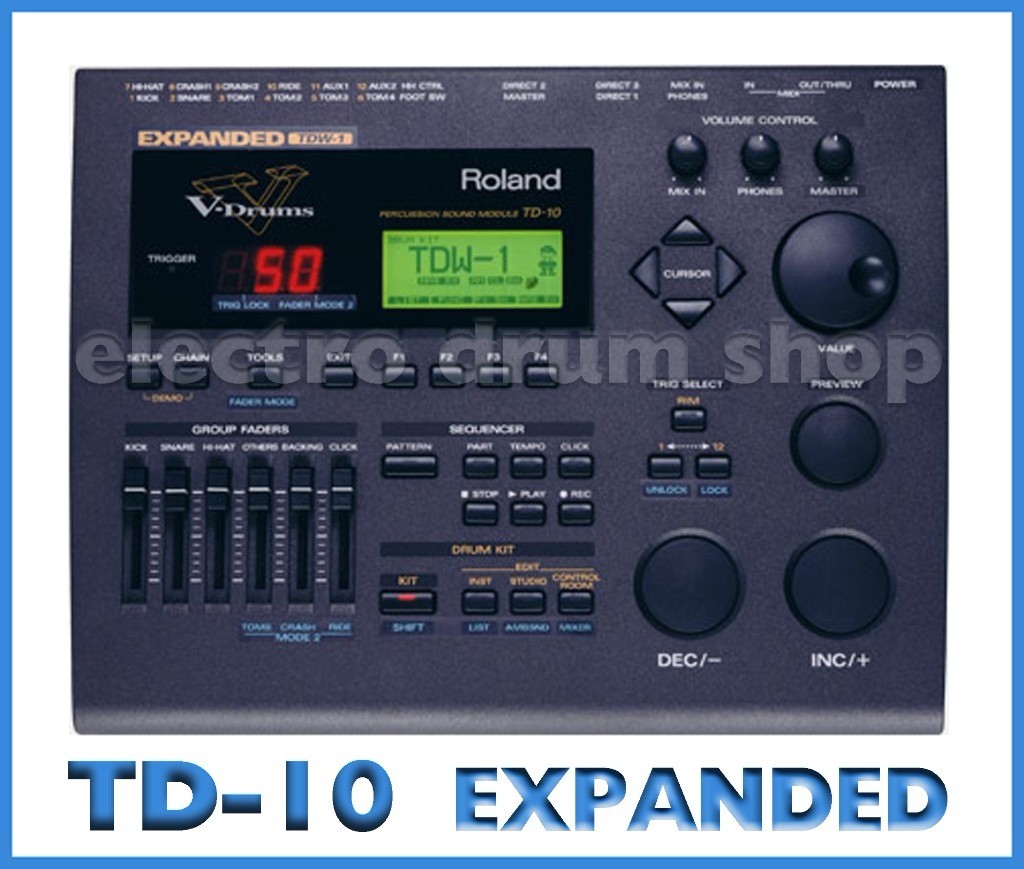 Roland TD-10 EXPANDED electronic V Drums module SUPERB brain with midi ...