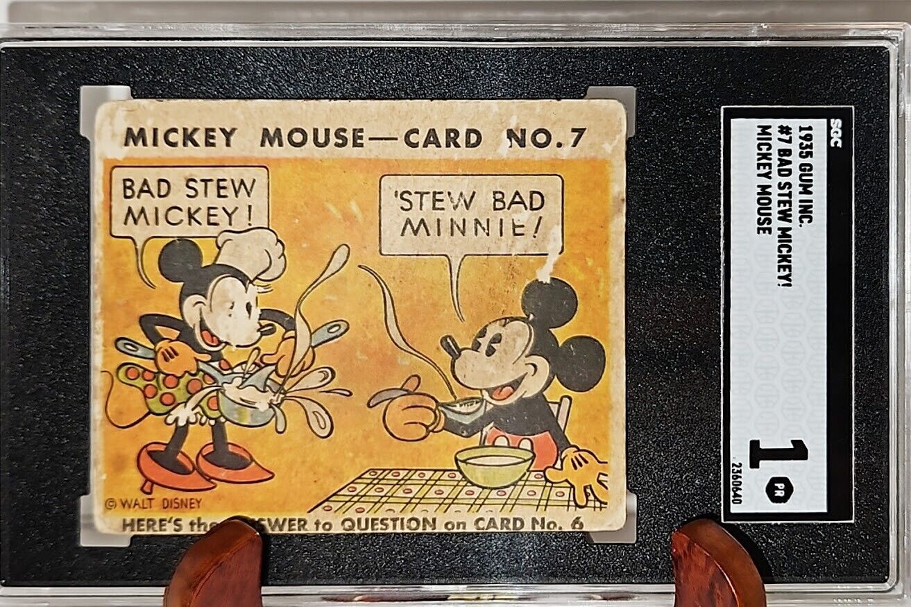 Mickey Mouse #7 Gum Inc Card Type II SGC Graded 1 Minnie Mickey Mouse #7 Gum Inc Card Type II SGC Graded 1 Minnie