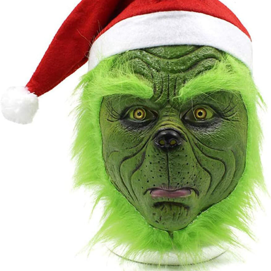 The Grinch Full Head Latex Mask Xmas Hat Monster Adult Costume Christm ...