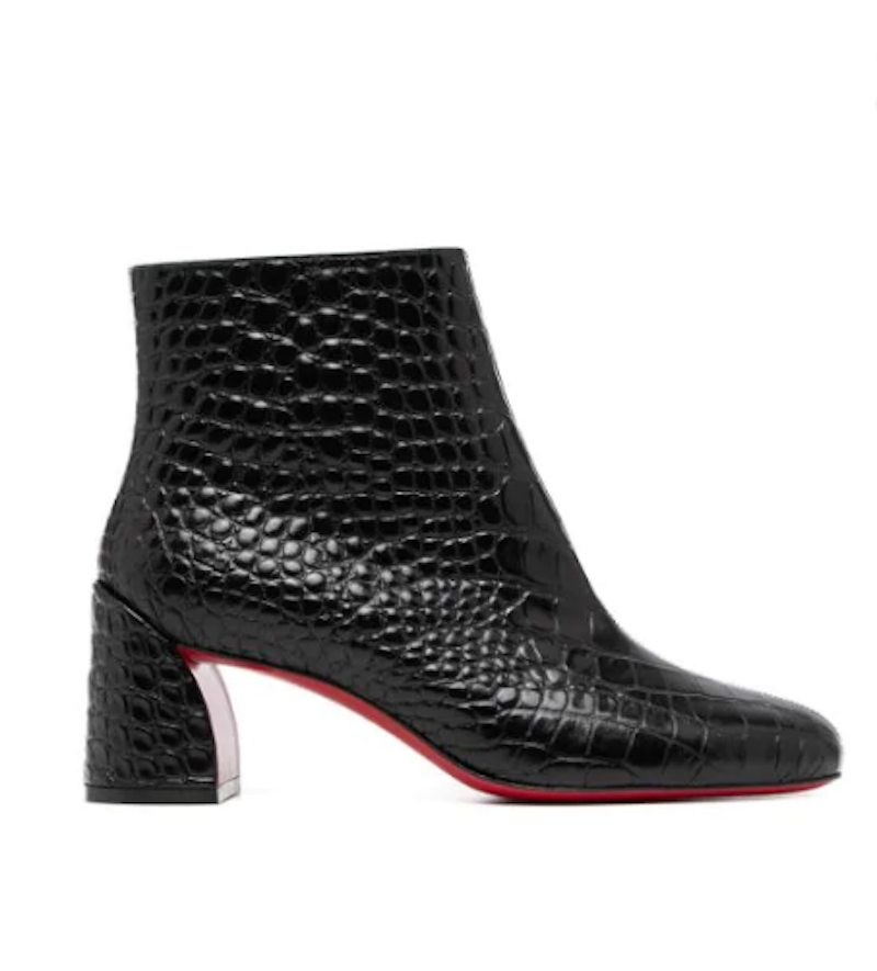 NIB Christian Louboutin Turela 55 Calf Leather Ali Croc Effect Boot ...