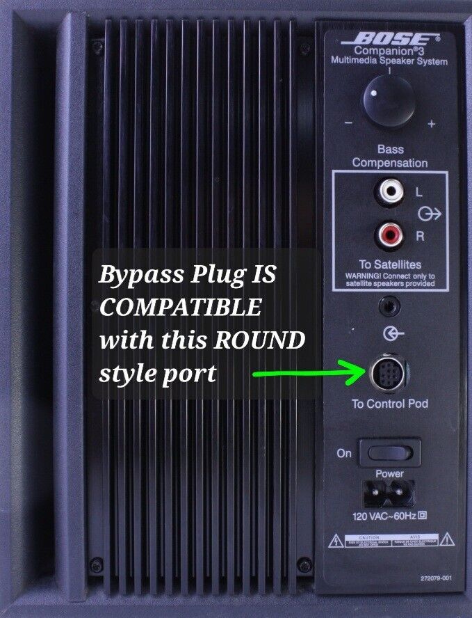 Control Pod BYPASS Plug for Bose Companion 3 Control Pod BYPASS Plug for Bose Companion 3