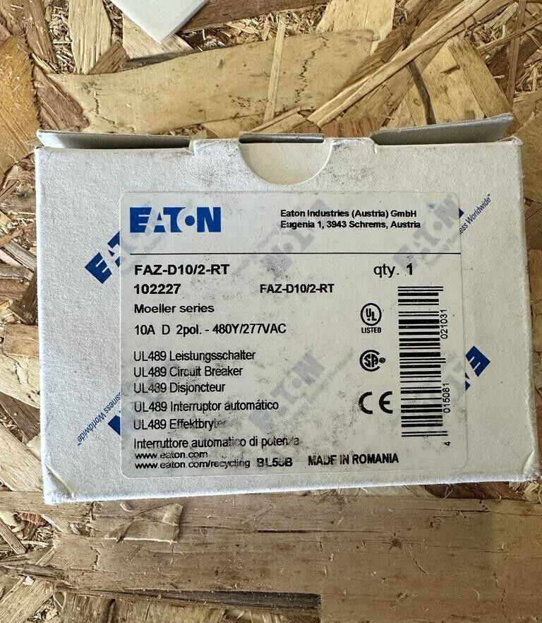 Eaton Cutler 10A 2 Pole Hammer Thermal Magnetic Circuit Breakers FAZ-D | Pricetronic