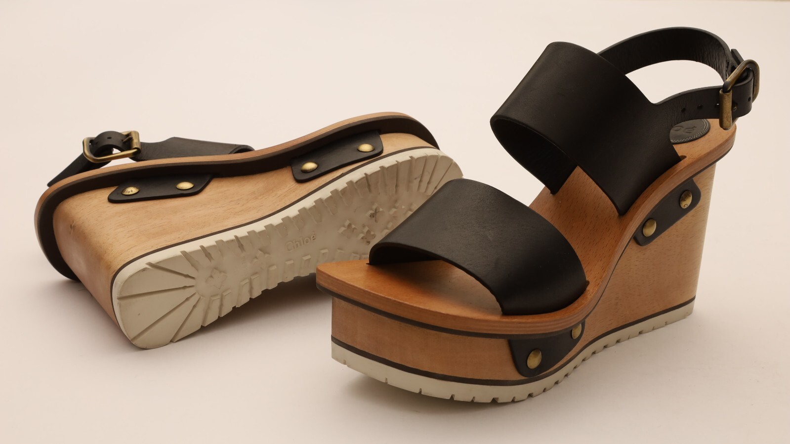 Chloe Woody Platform Wedge Sandals Size 40/US 10 in Black Chloe Woody Platform Wedge Sandals Size 40/US 10 in Black