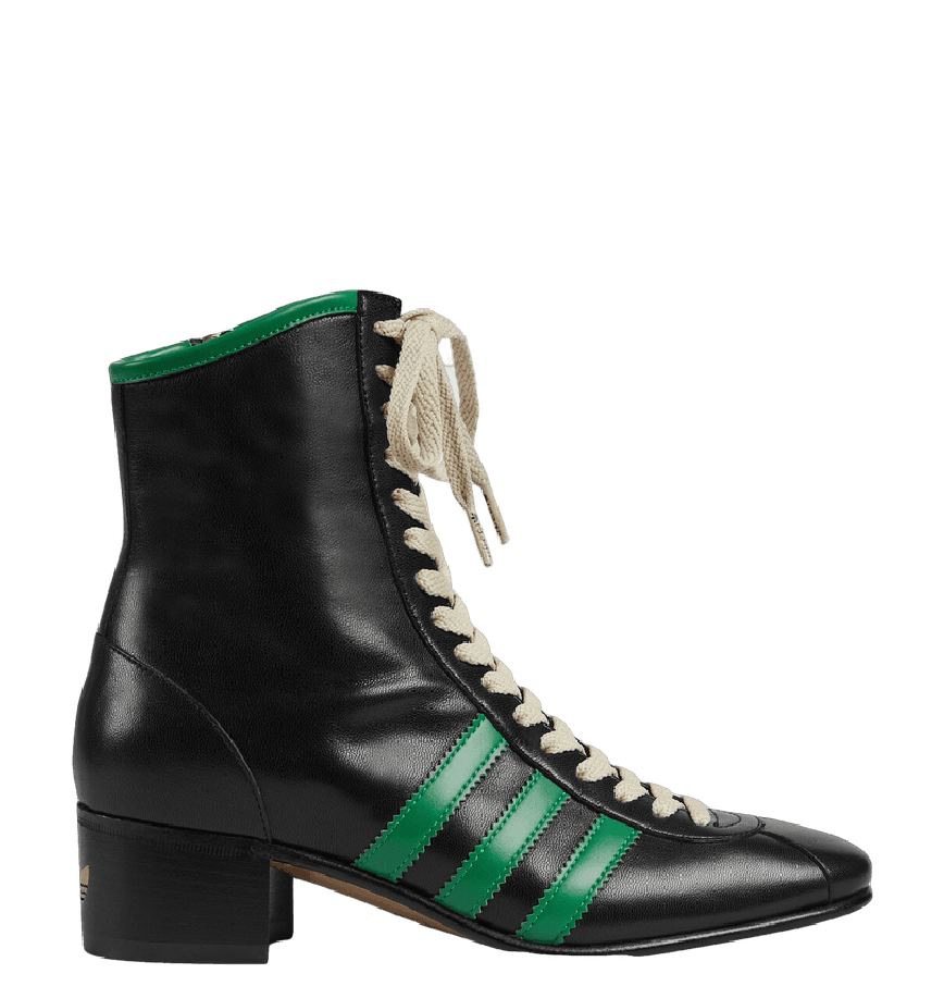 Authentic Men's Adidas X Gucci Black Leather Lace Up Boots Authentic Men's Adidas X Gucci Black Leather Lace Up Boots