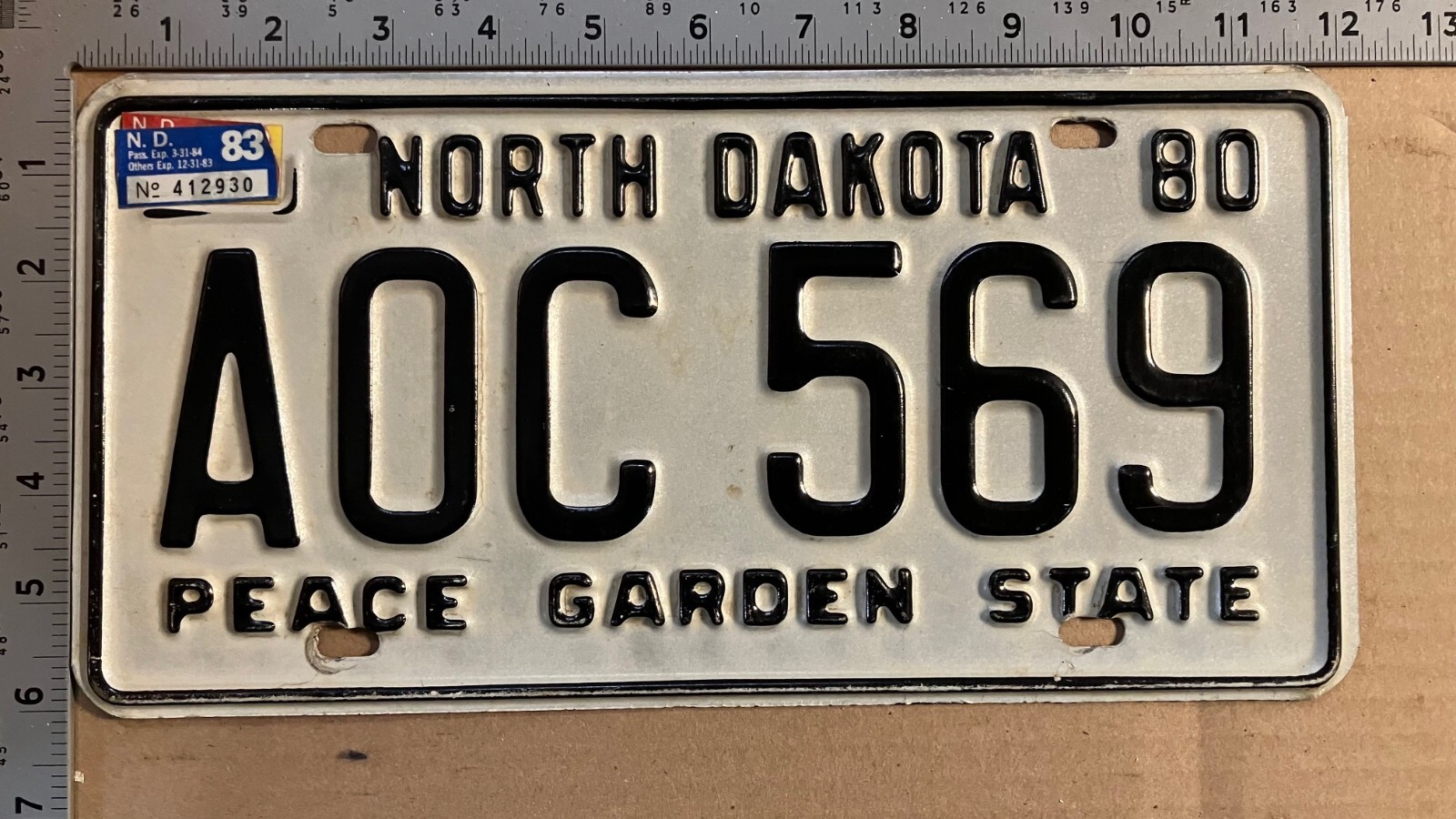 North Dakota 1980 license plate AOC 569 YOM Ford Chevy Dodge 1828のeBay ...