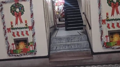 HOLIDAY HEARTH Scene Setter Christmas party wall decor kit 5' fireplace ...