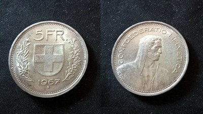 5 Franchi Svizzeri Argento 1967 usato in Italia | vedi tutte i 40 prezzi!