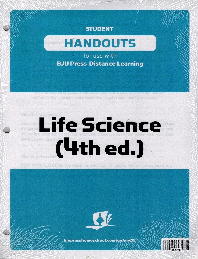 BJU Press Life Science Student Handouts Distance Learning - 7th Gradeの ...
