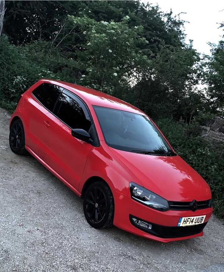 Red Volkswagen Polo 1.2 (60bhp) 2014 Match edition black alloys, sporty ...