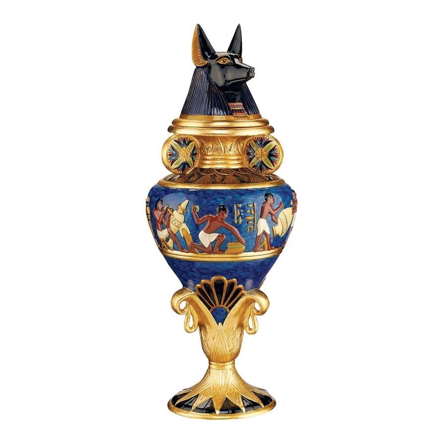 UPC 136628871484 - Grand Anubis Lidded Urn Egyptian Hand Painted Round ...